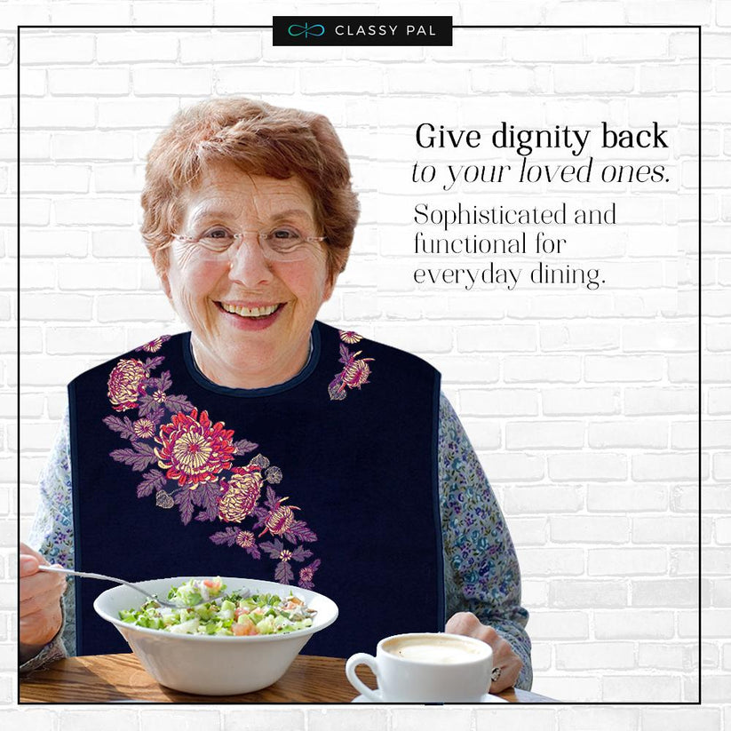 Women's Dress 'n Dine™ Adult Bib: Chrysanthemum Sash – Classy Pal